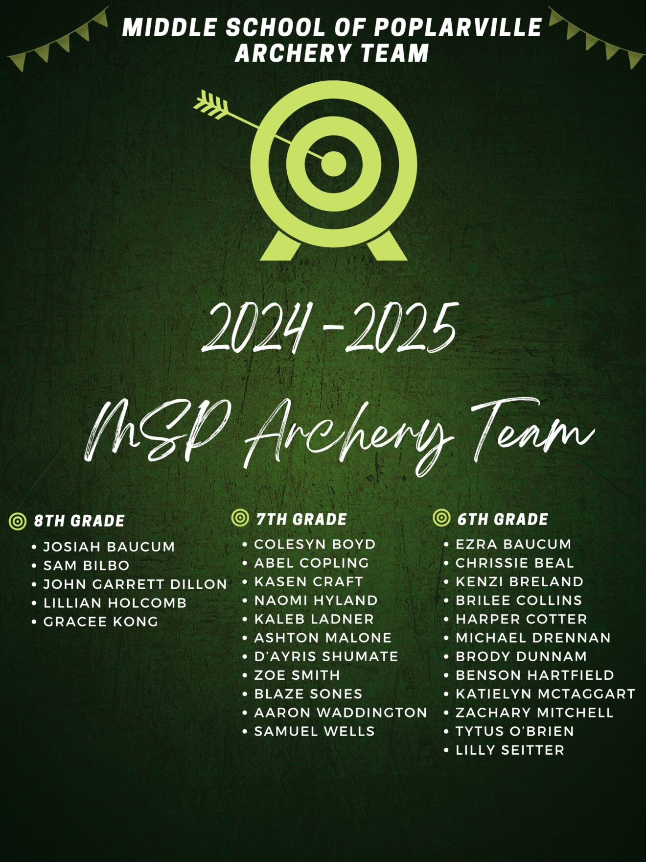 MSP Archery Team 2024-25 – Poplarville School District