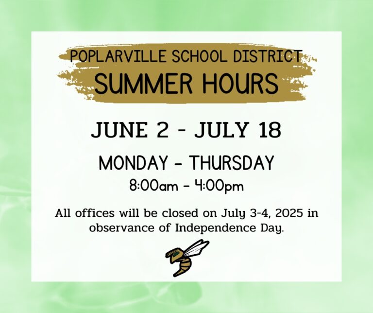 PSD Summer Office Hours – Poplarville School District